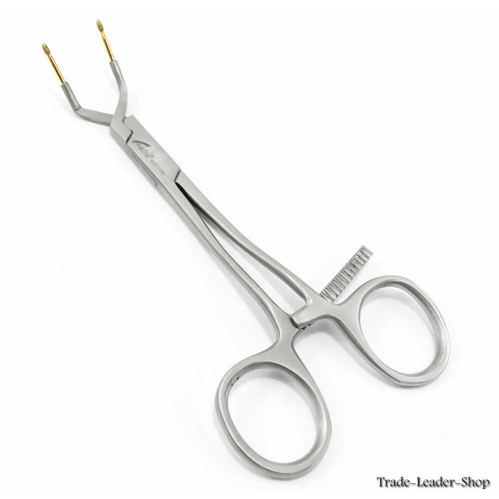 Keramo grip forceps 14,5 cm curved crown holder holding jaw diamond inserts