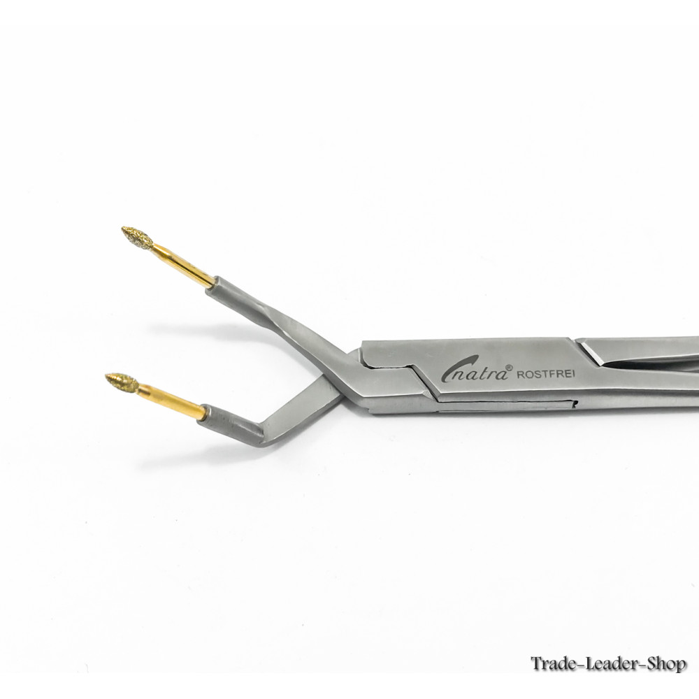 Keramo grip forceps 14,5 cm curved crown holder holding jaw diamond inserts