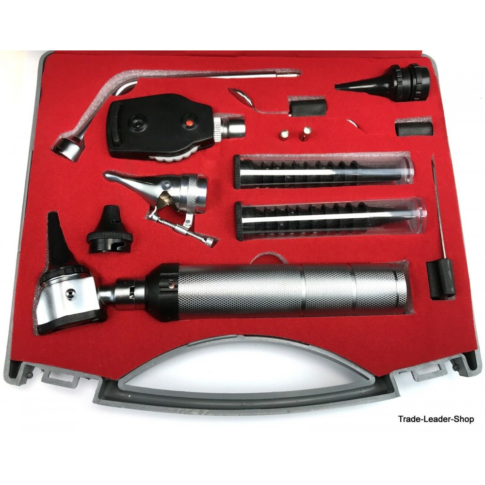 MINI OTOSCOPE SET Fiber Optic Otology Specula Mirror Lamp Speculum ENT ...