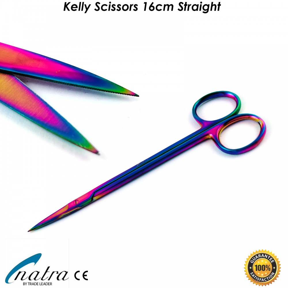 Kelly scissors 16 cm straight pointed dental dentist surgical OP NATRA ...
