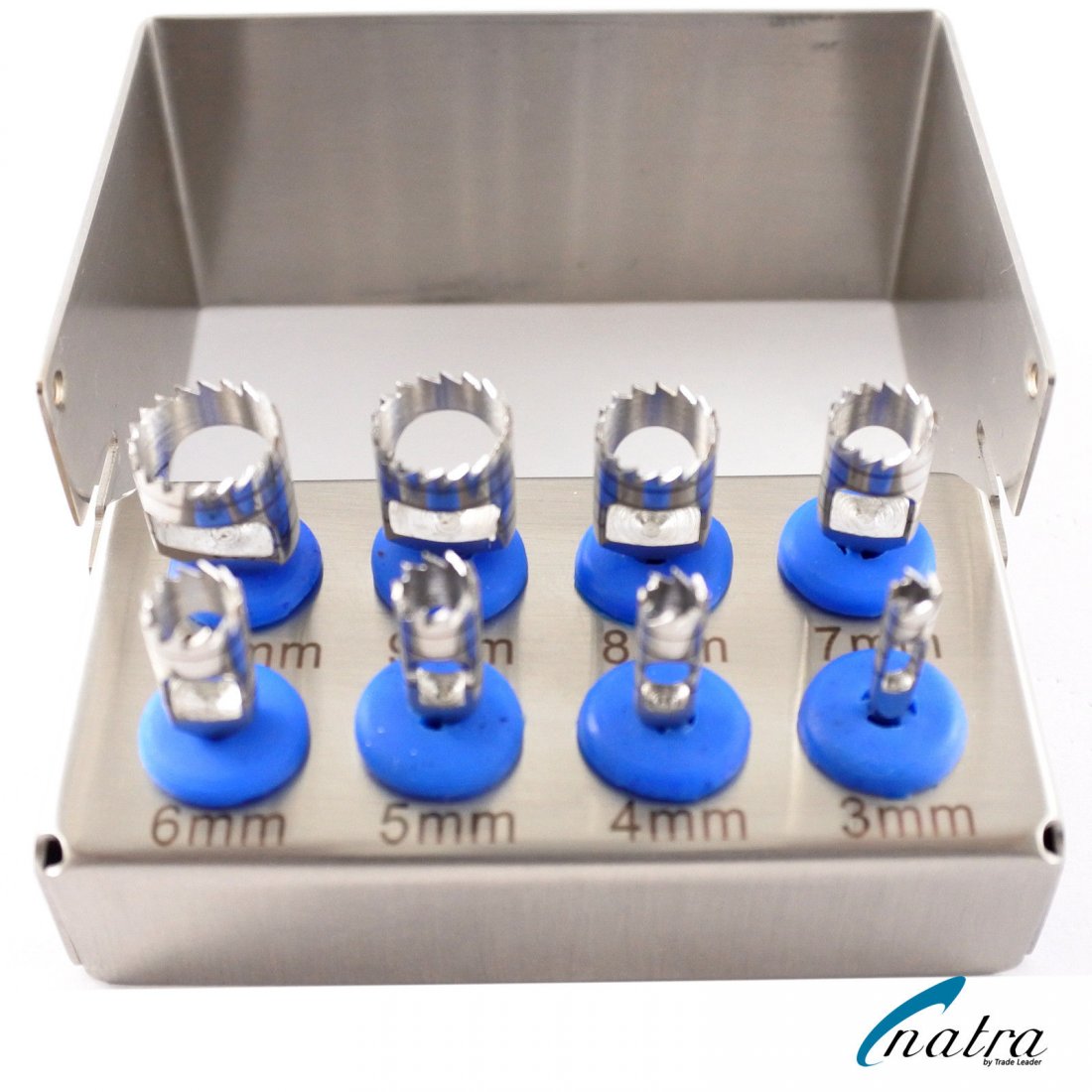 Dental Implant TREPHINE DRILLS KIT 8 Pcs with FREE Bur Holder CE NATRA ...
