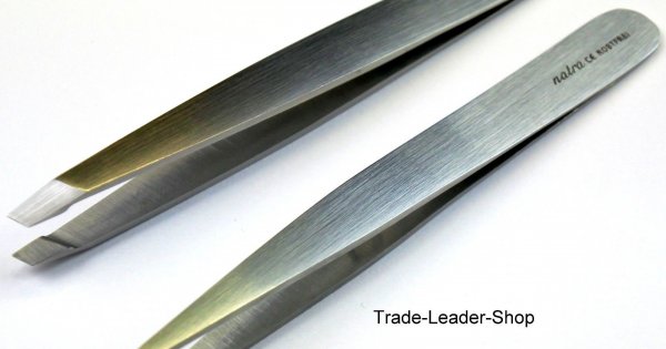 2x Set Tweezers Hair Splinter Forceps Eyebrows Stainless Steel NATRA ...