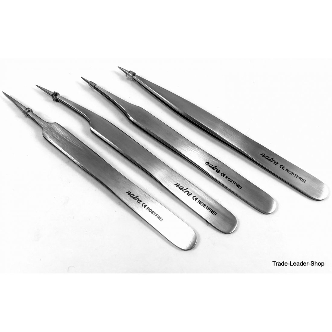 Set 4 tweezers No. 2,3C,5,7 splinter laboratory microscopy surgical jewelry