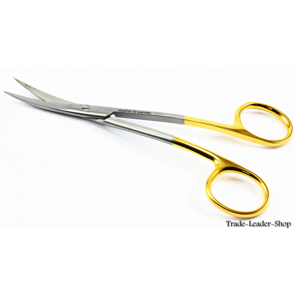 TC LaGrange scissors curved 11 cm surgical shears gold tissue dental ...