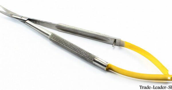 Castroviejo Micro Scissor 14 cm curved scissors TC gold suture surgical ...